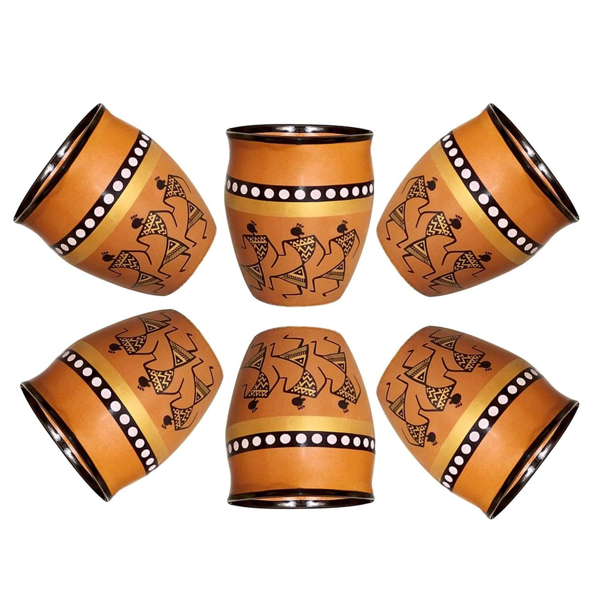 Ceramic Kokopelli Art Handcrafted Print Kulhar Tea and Coffee Cup Set ...