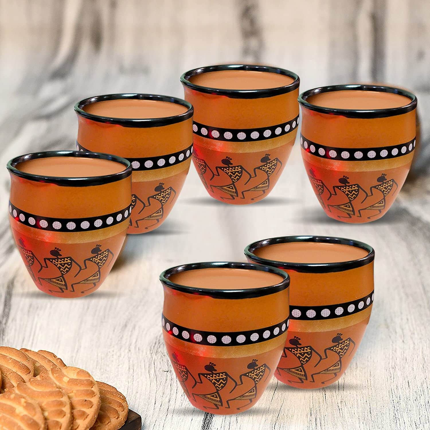 Ceramic Kokopelli Art Handcrafted Print Kulhar Tea and Coffee Cup Set ...