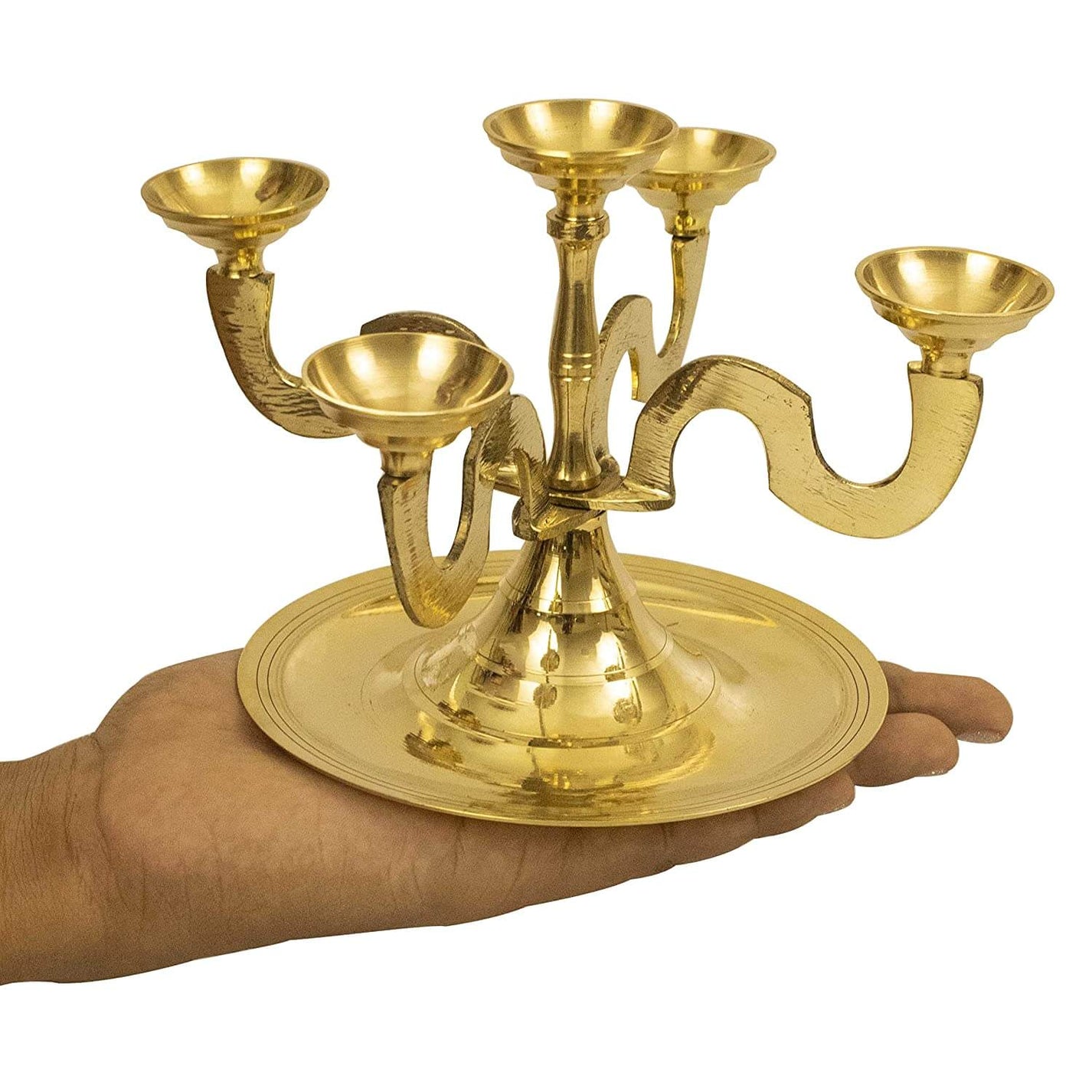 5 Face Kilai Karpoor Aarti Deepam Pancharati Diya Stand for Home and M ...