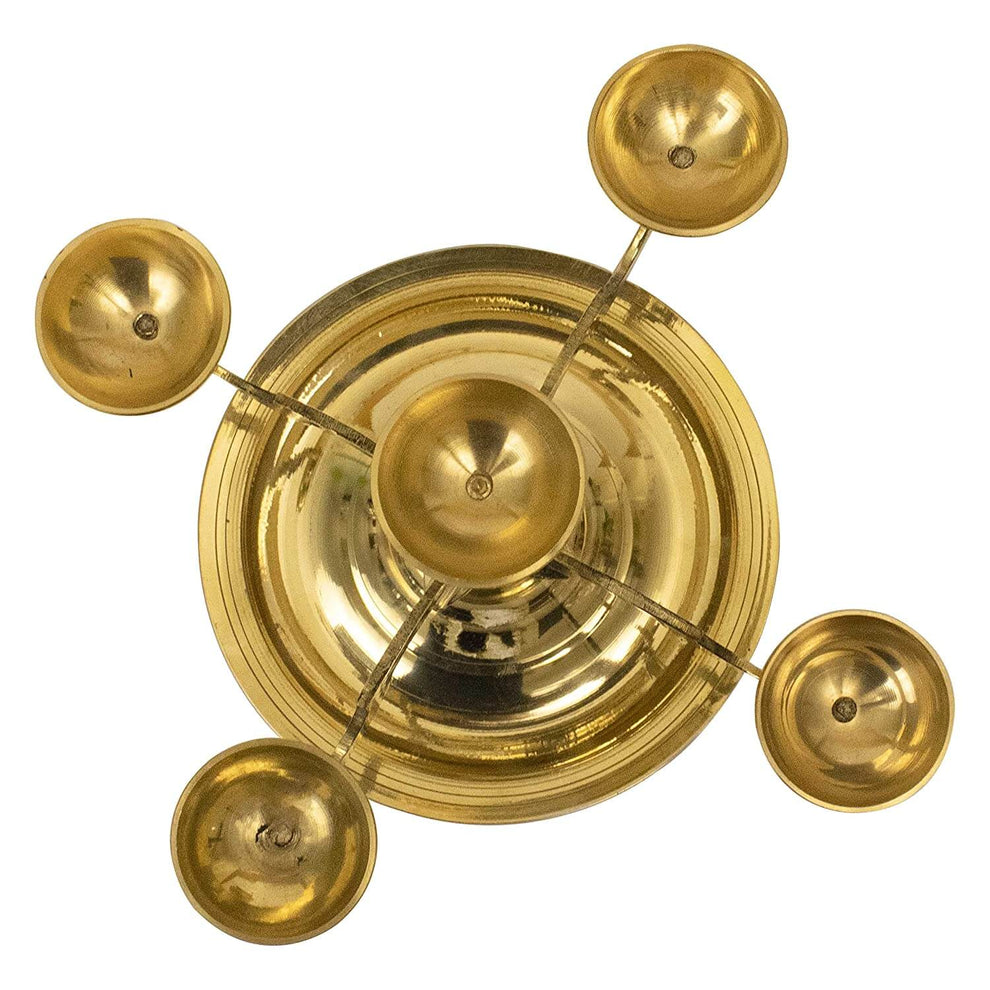 5 Face Kilai Karpoor Aarti Deepam Pancharati Diya Stand for Home and M ...