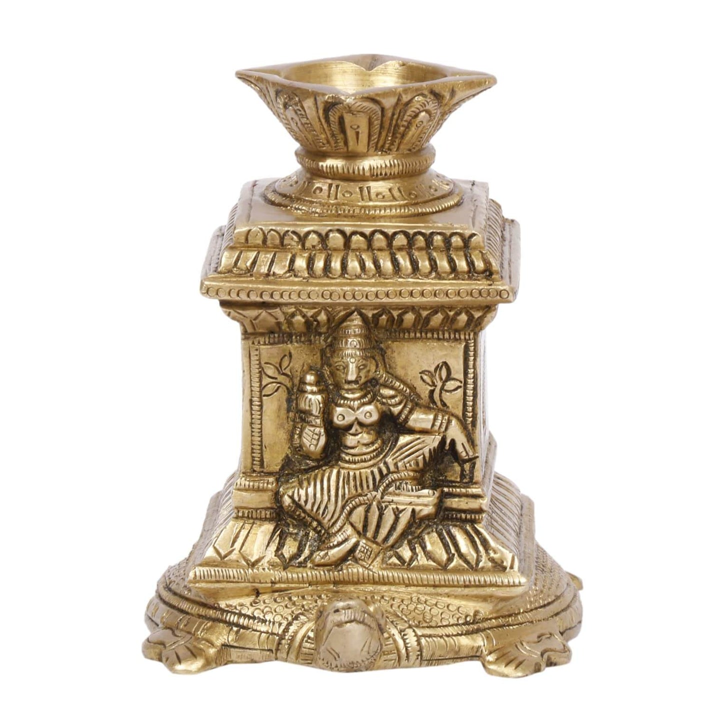 Brass Tulsi Kyara Tortoise Diya for Home Pooja and Gifting (3 x 4 x 3 ...