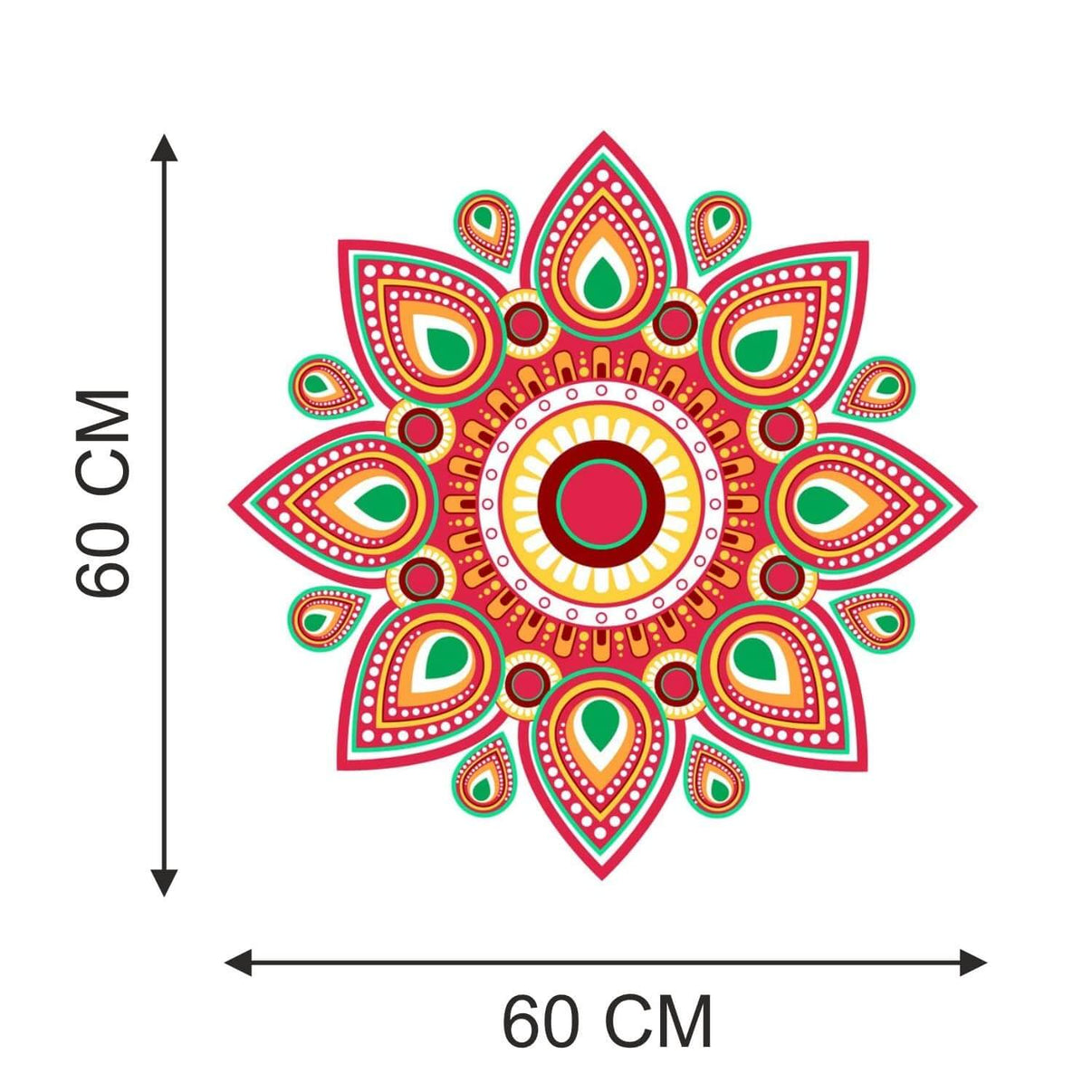 Festival 'Rangoli Pattern' Wall / Floor Waterproof and Durable Sticker ...