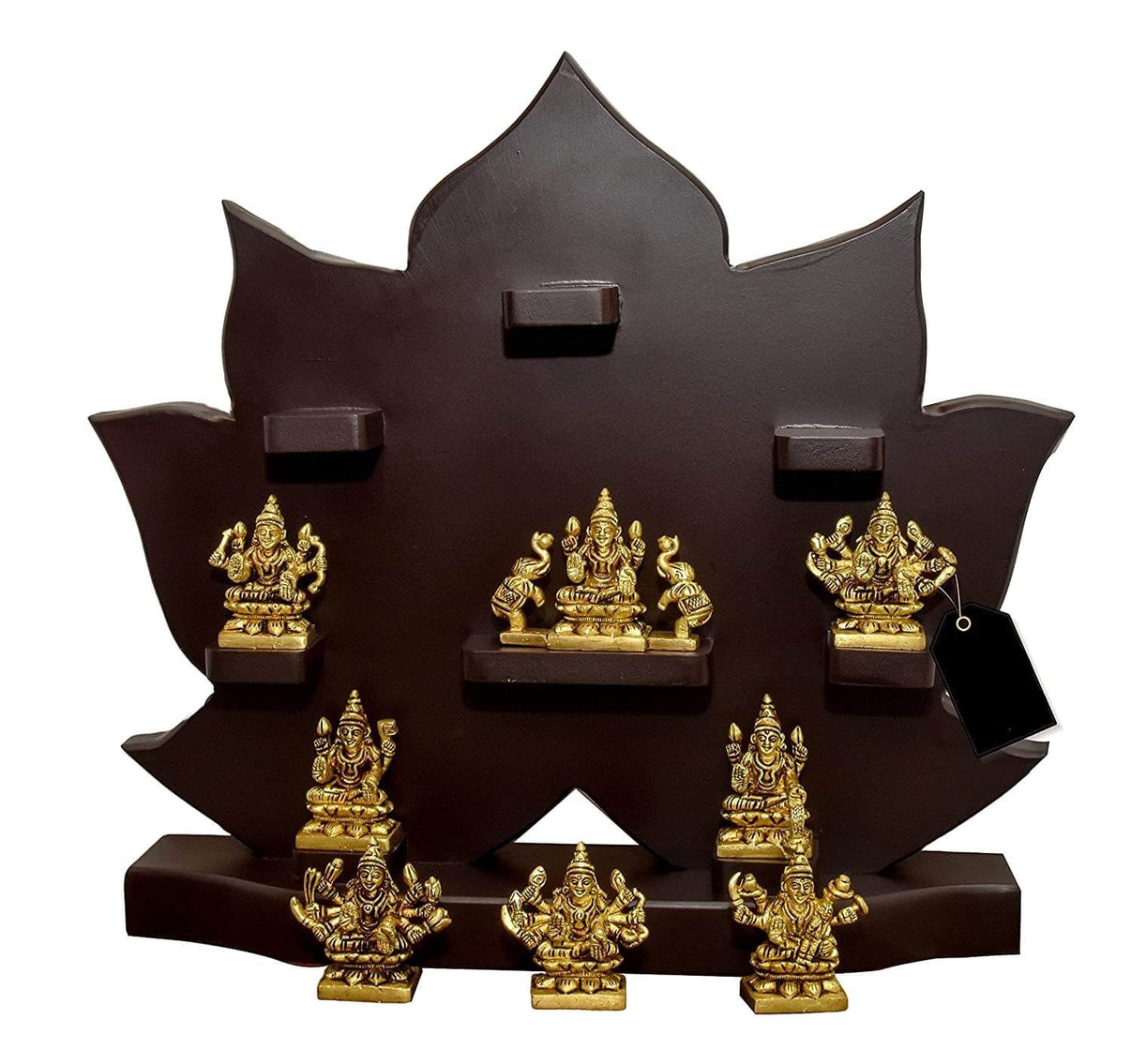 Goddess Ashtalakshmi Set with Wooden Table Frame for Pooja Mandir Temp ...