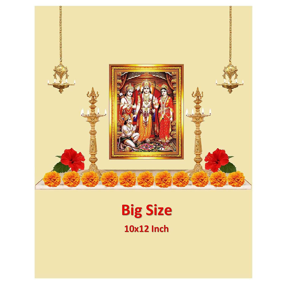 Lord Shri Ram Sita Laxman Hanuman Darbar Parivar Family Photo Frame fo ...