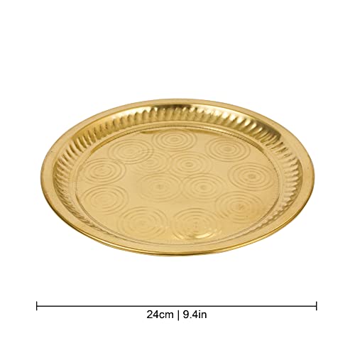 Traditional Handcrafted Brass Puja Pooja Thali / Aarti Bartan Plate se ...