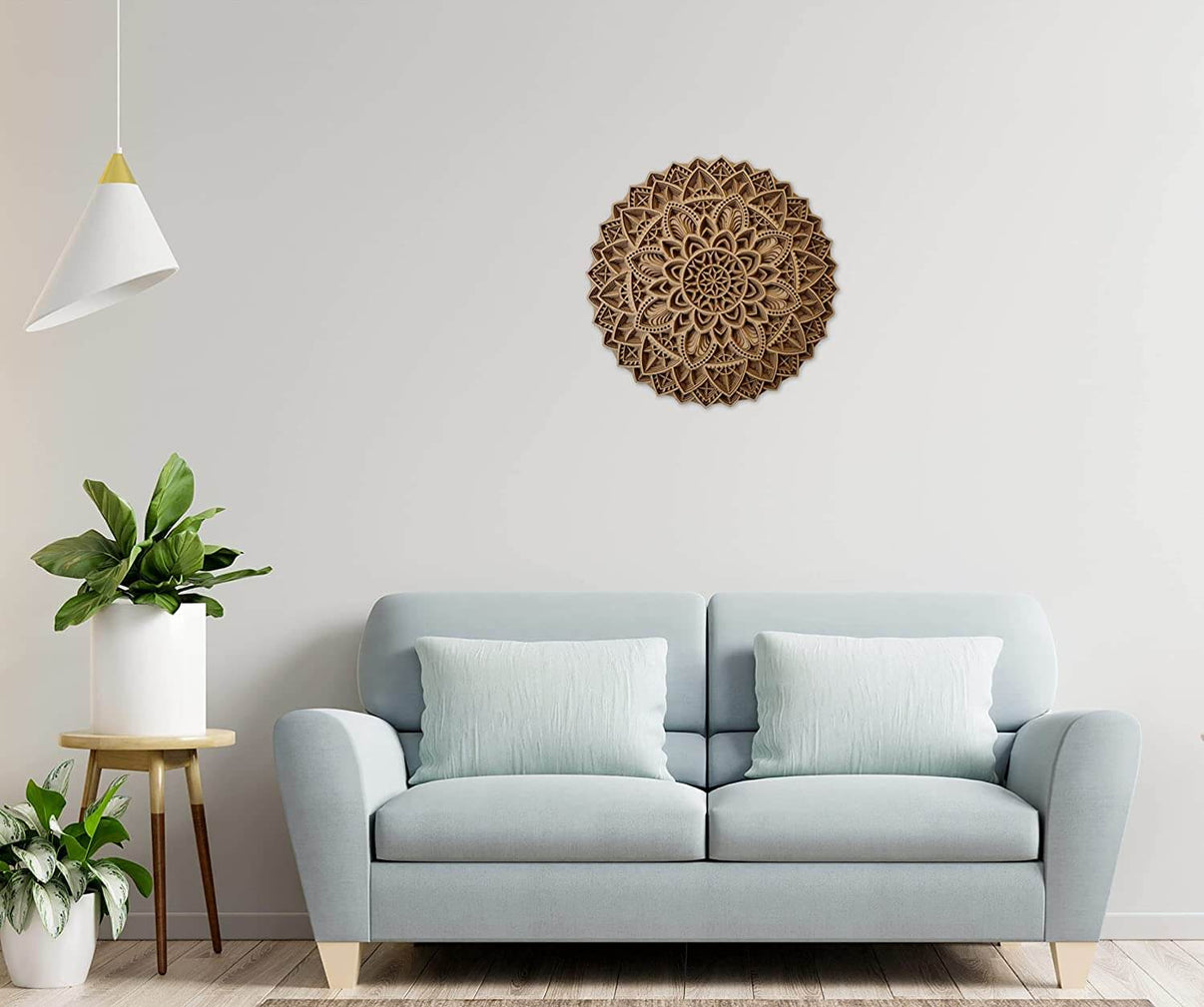 Wooden 3D Laser Cut Multi Layered Decorative Mandala Wall Décor (12 x ...